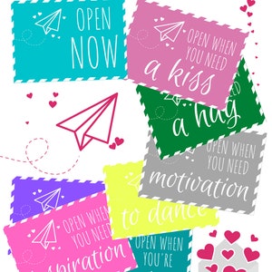 Open When Letters Printable Labels DIY Kit Long Distance | Etsy