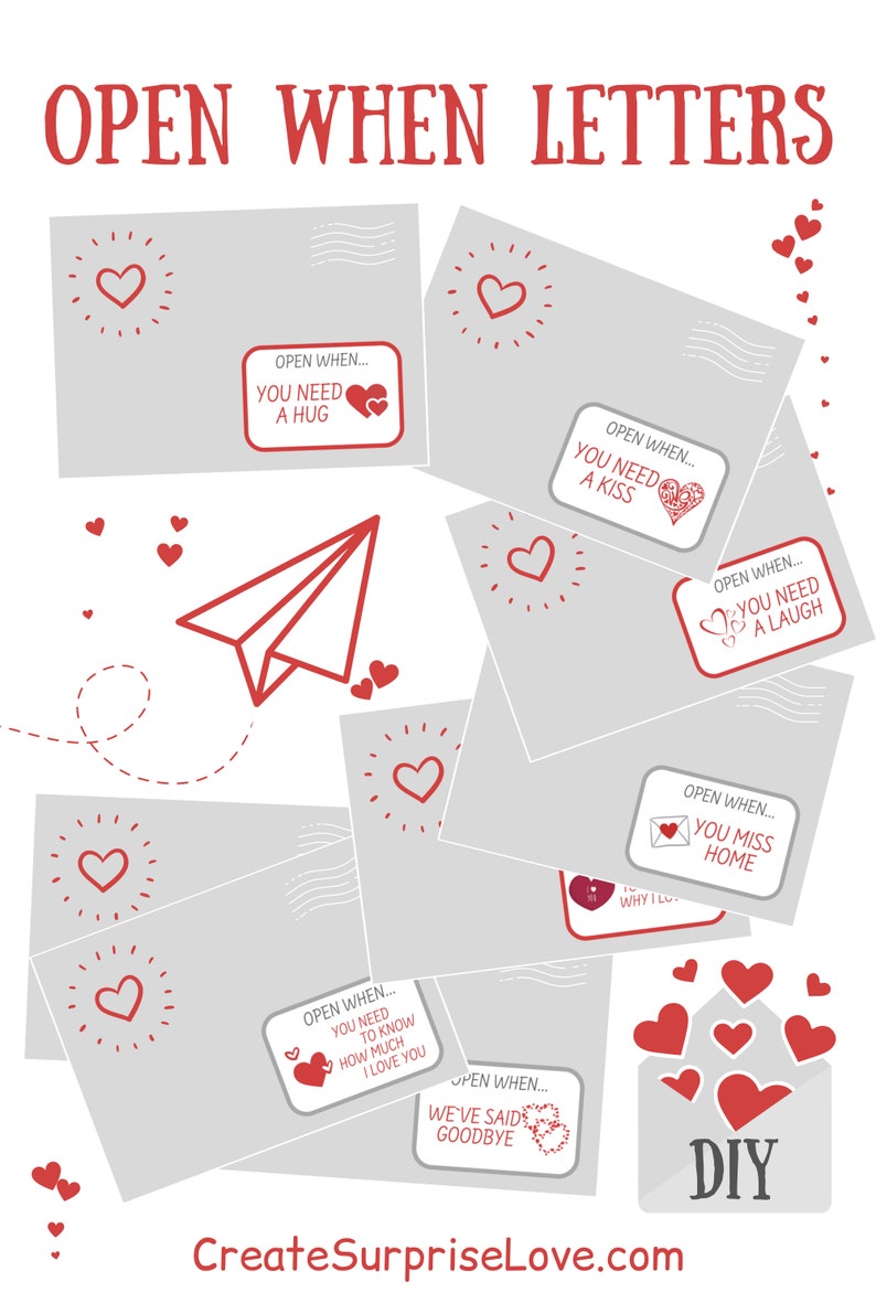 Open When Letters Printable Labels Long Distance Relationship | Etsy