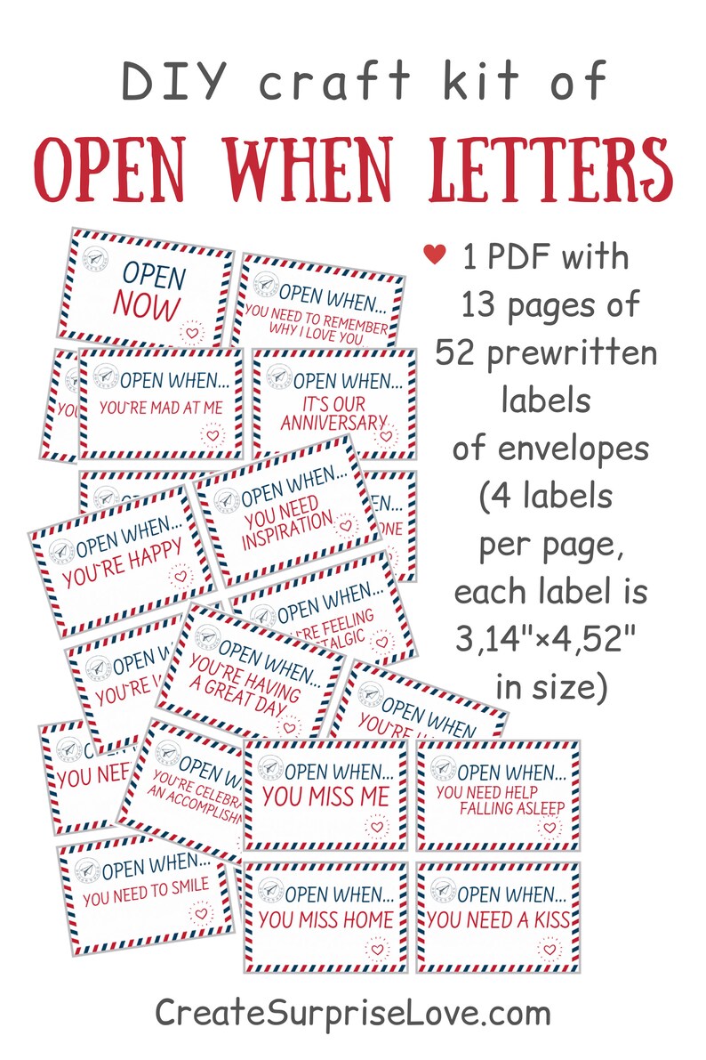 Open When Letters Long Distance Relationship Gift for - Etsy