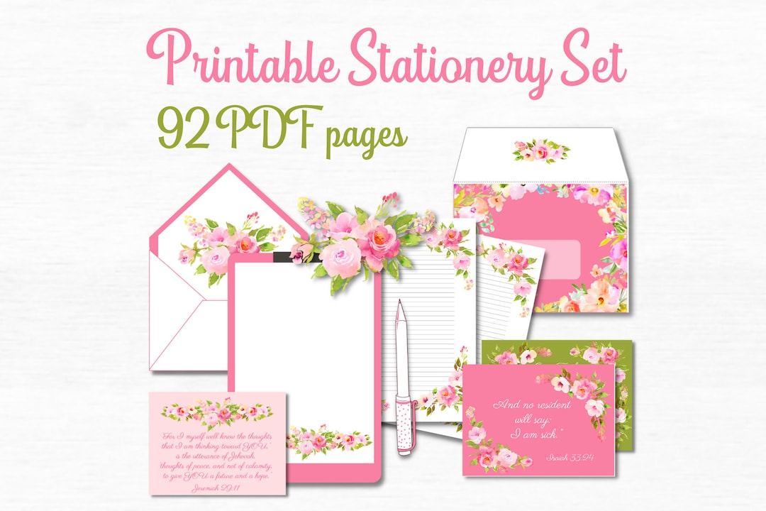 Printable Stationery Set JW Letter Writing Kit With Bible Verse Cards ...