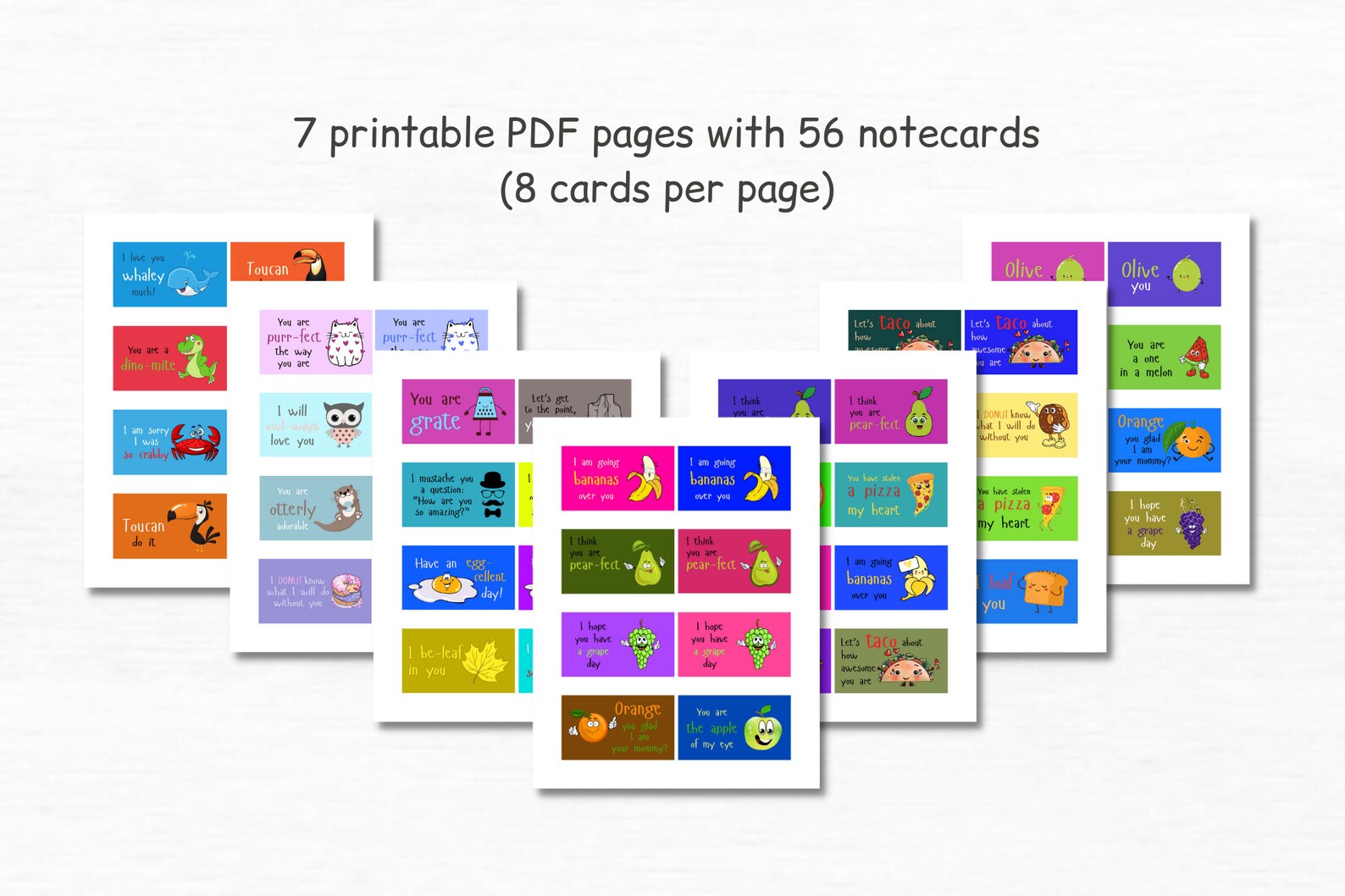 Printable Lunch Box Notes for Kids Lunchbox Notes for Kindergarten ...