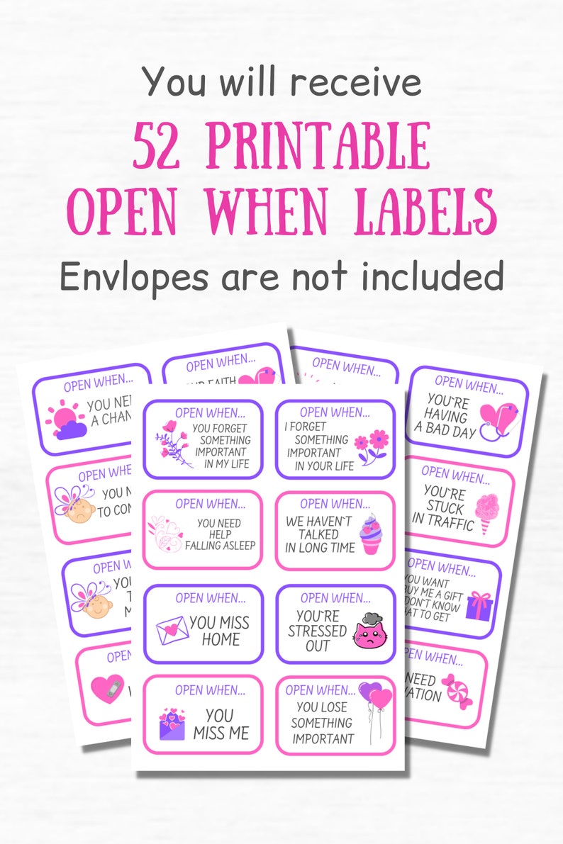 Open When Letters Long Distance Best Friend Gift Thinking of - Etsy