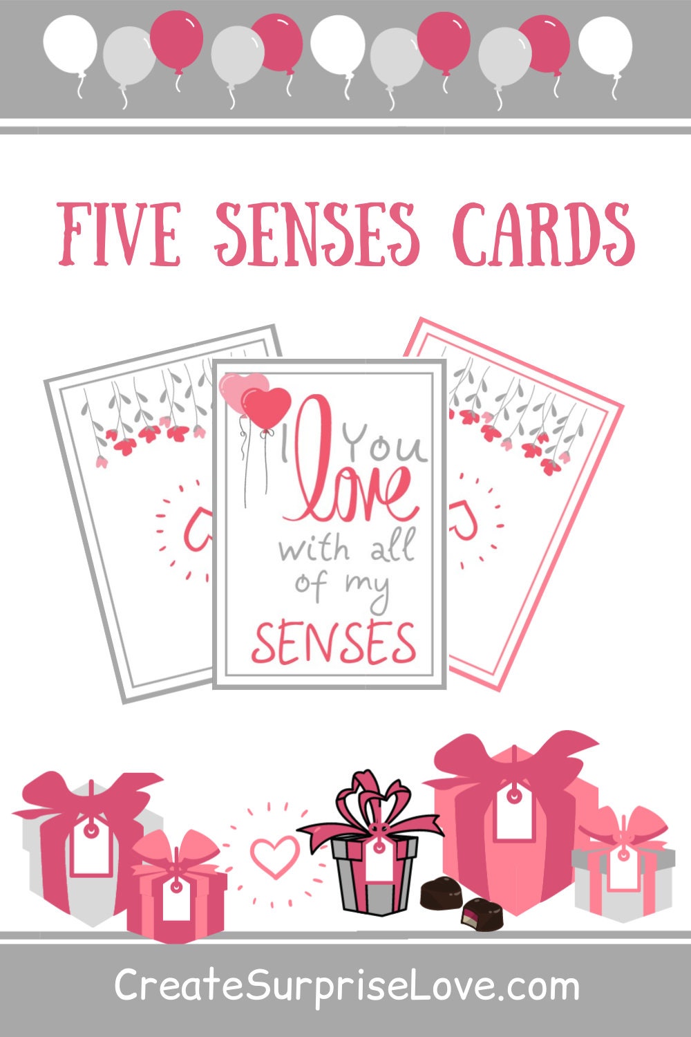 5 Senses Gift Tags Printable Labels 1st Anniversary Gift for - Etsy
