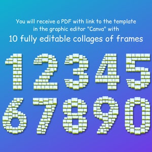 Number Photo Collage Template Custom Canva Frames Family Photo Collage ...