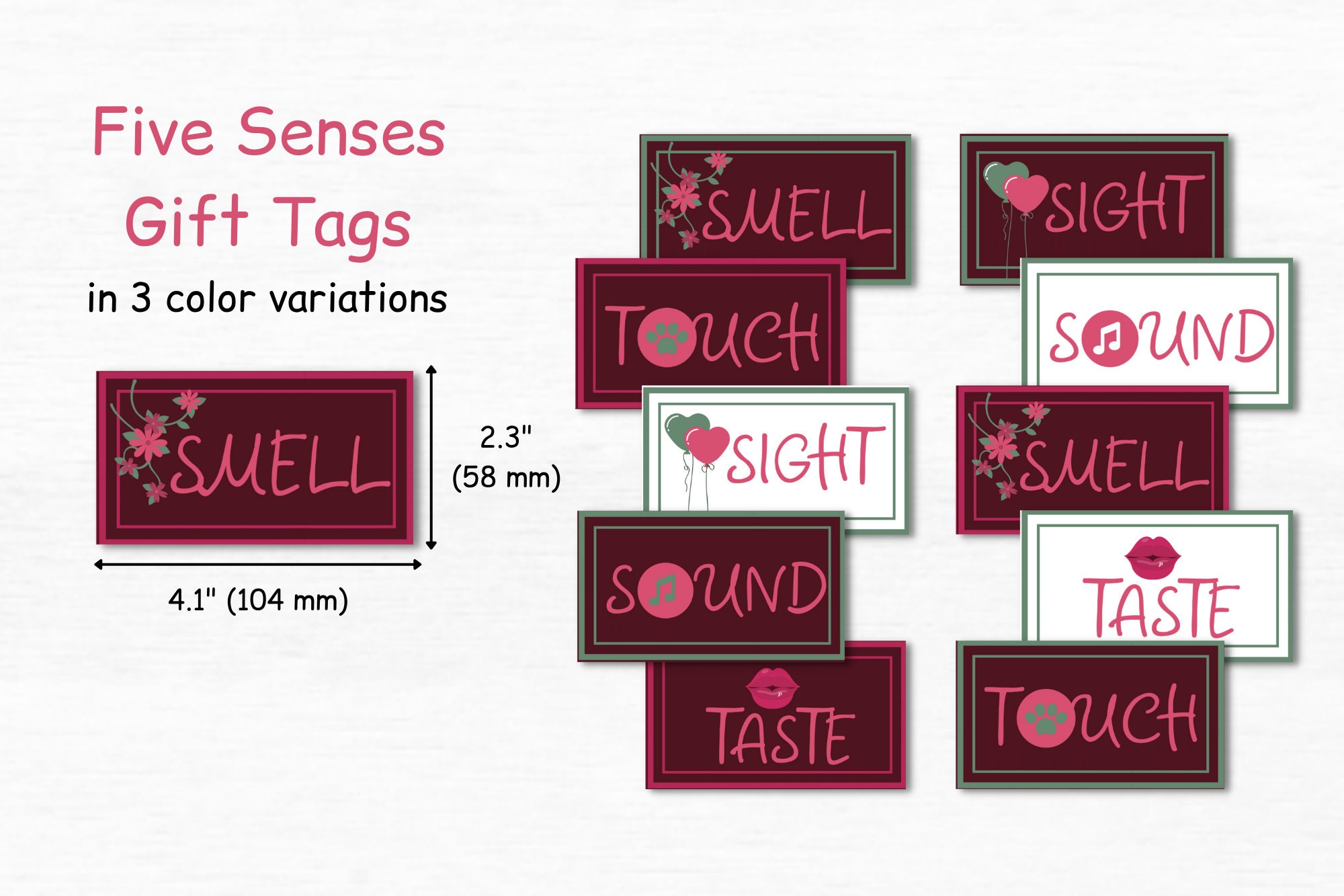 5 Senses Gift Tags 1 Year Anniversary Gifts for Boyfriend Care Package ...