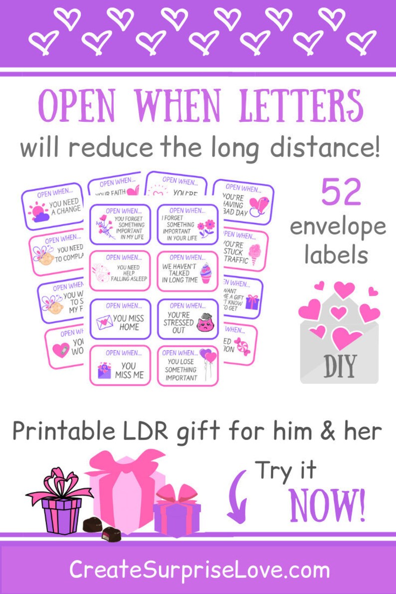 Open When Letters Long Distance Best Friend Gift Thinking of | Etsy