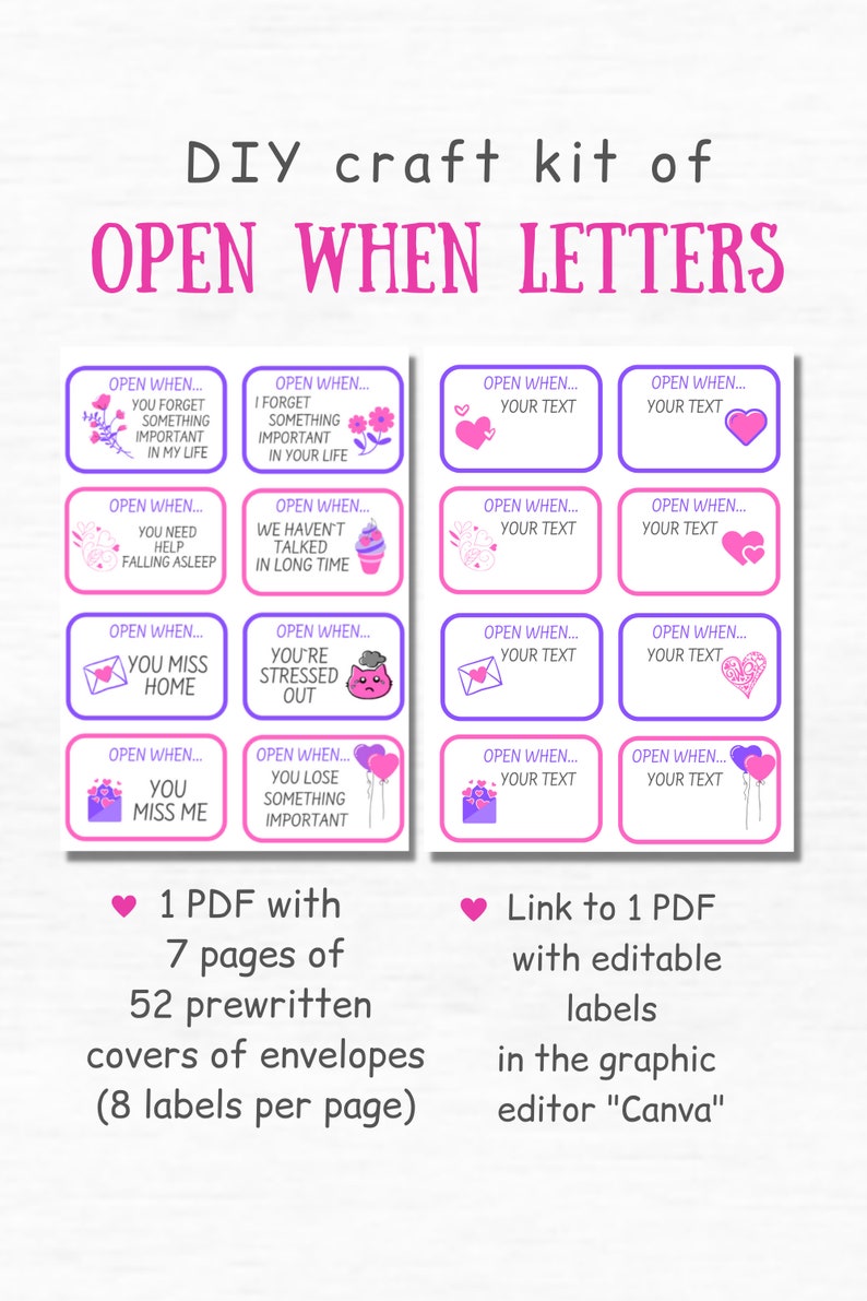 Open When Letters Long Distance Best Friend Gift Thinking of - Etsy