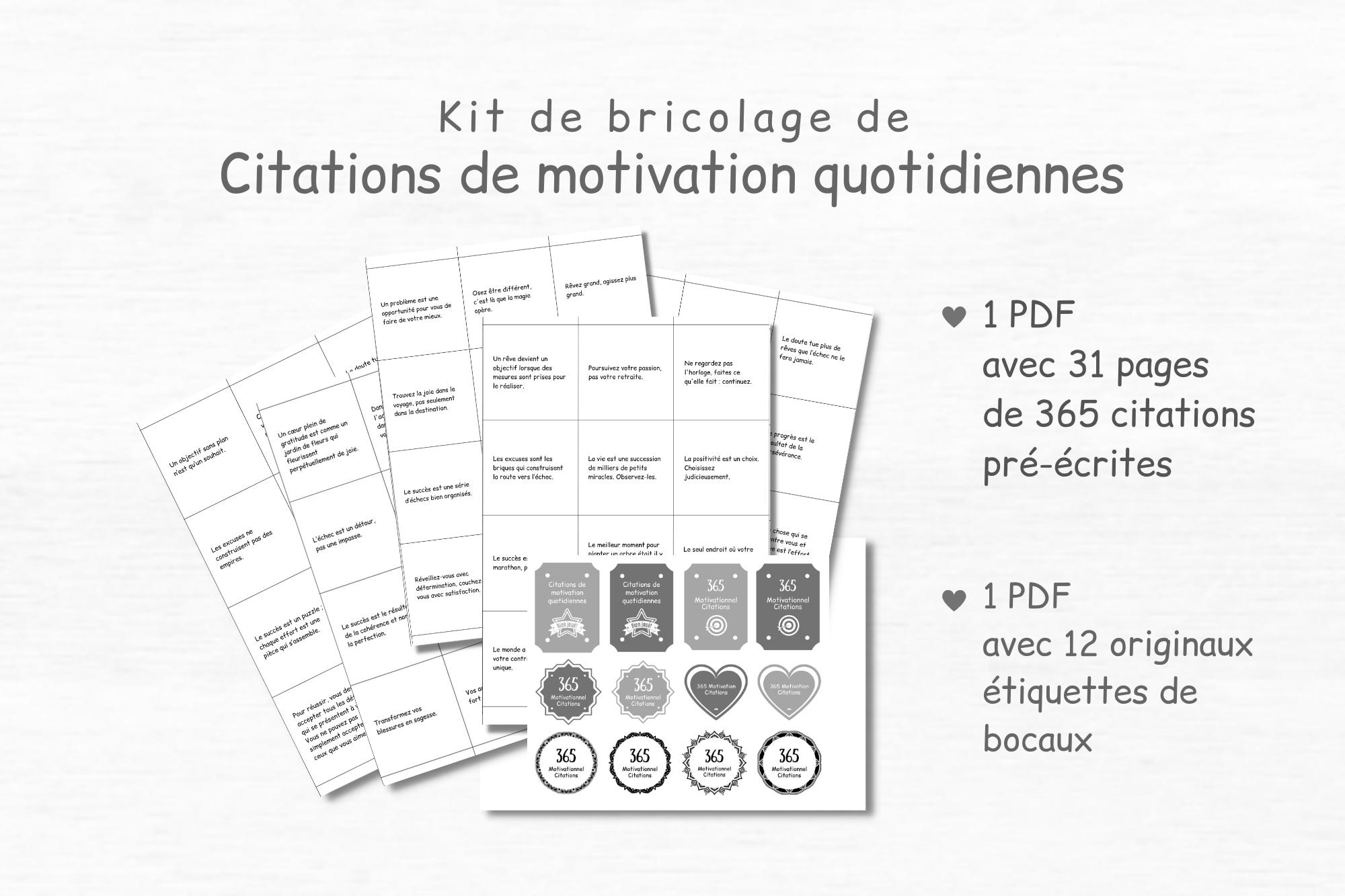 365 Printable Motivational Quotes in French Daily Inspirational Quotes ...