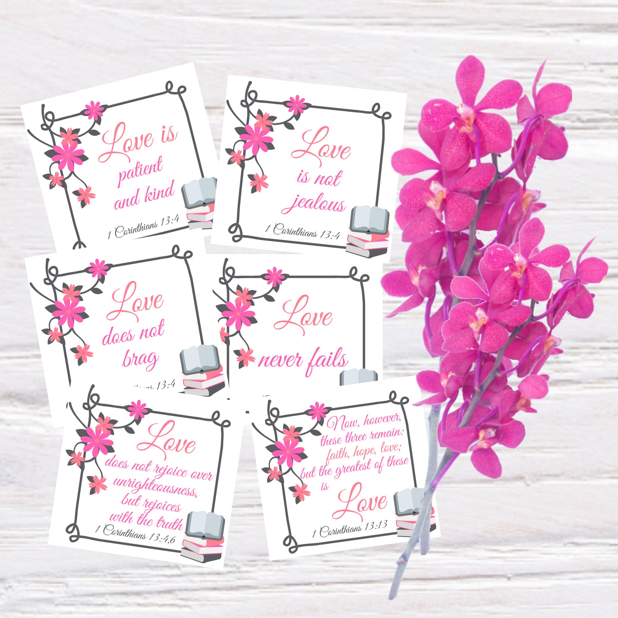 1 Corinthians 13 Bible Verse Cards Love Quotes Bible | Etsy