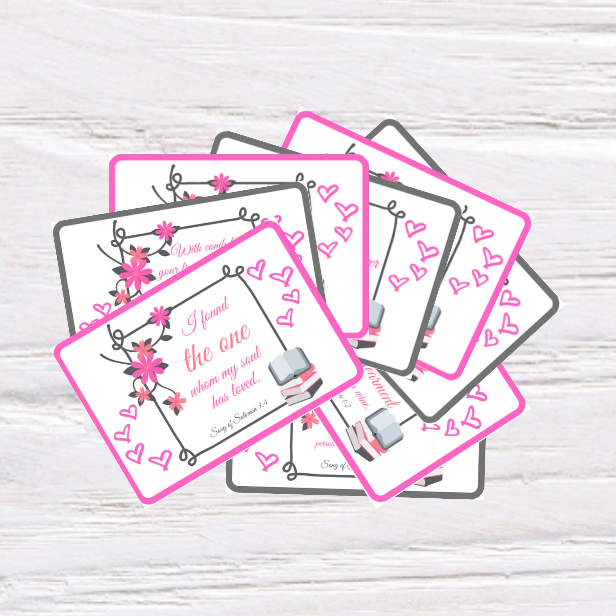 Song of Solomon Bible Verse Cards Love Quotes DIY Scripture | Etsy