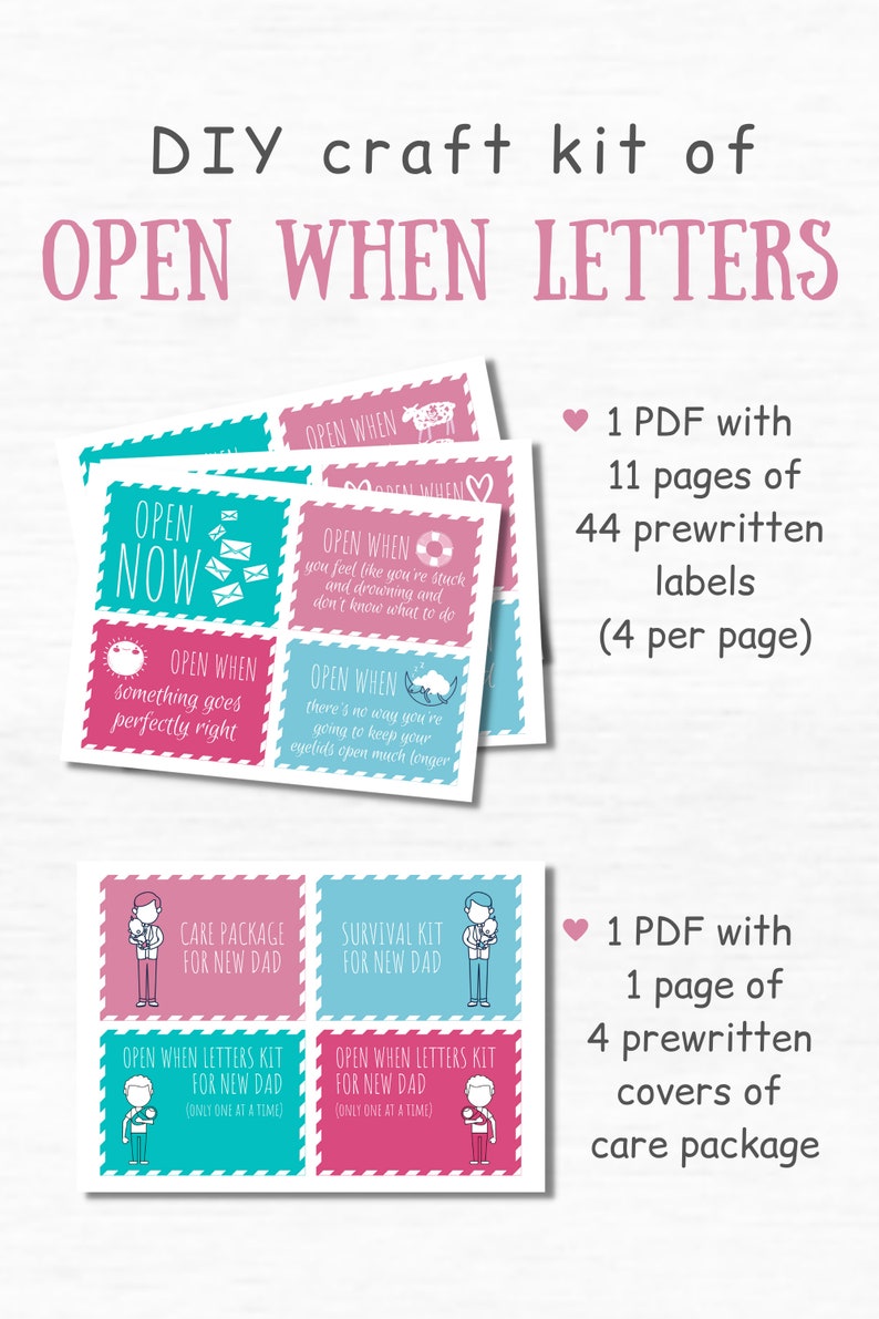 New Dad Gift Open When Letters First Time Dad Gift New Dad Survival Kit ...