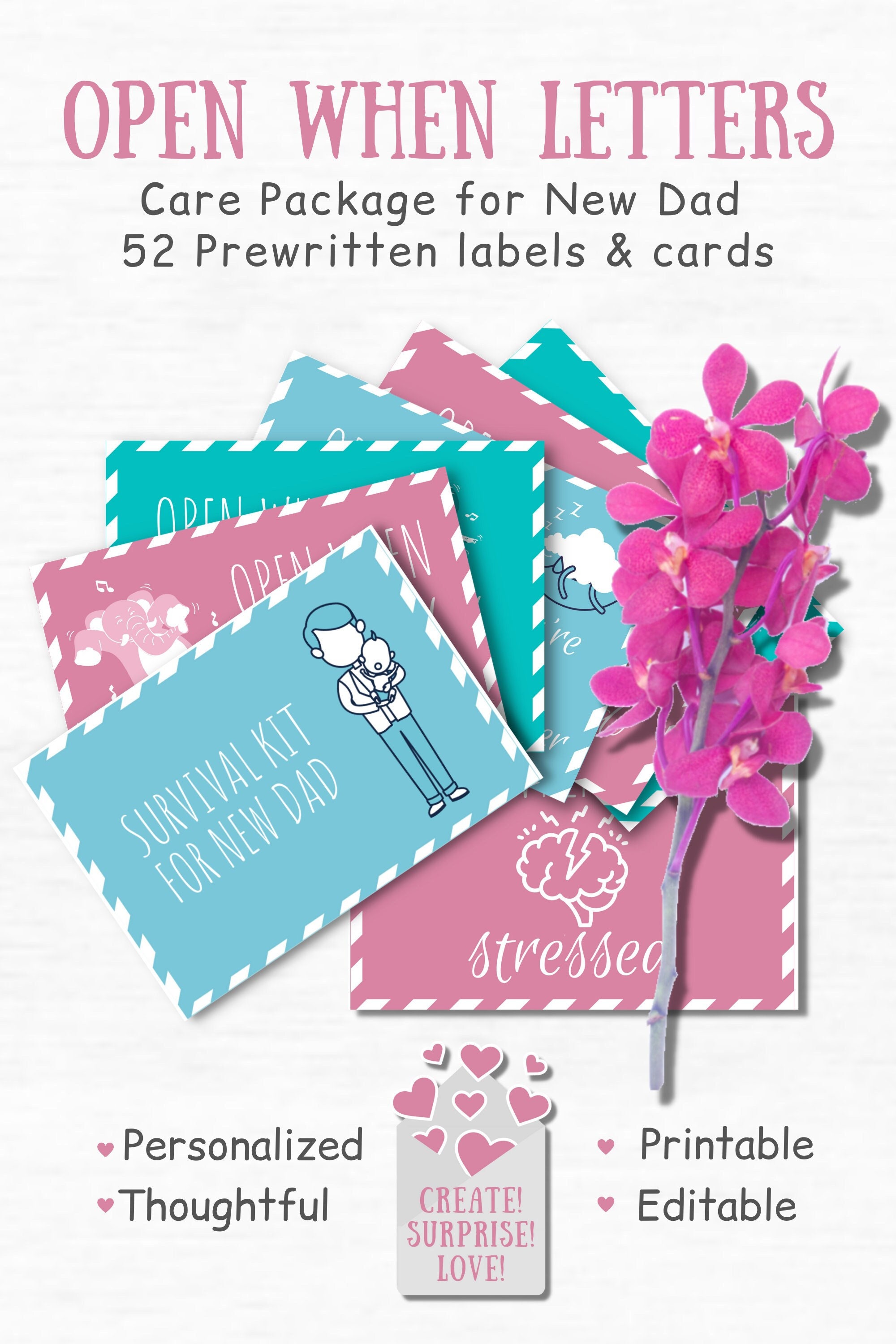 New Dad Gift Open When Letters First Time Dad Gift New Dad Survival Kit Expecting Dad Gifts New ...