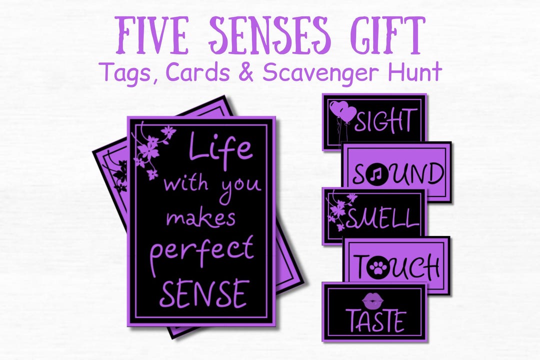 5 Senses Gift Tags Adult Scavenger Hunt Clue Game for Couples ...