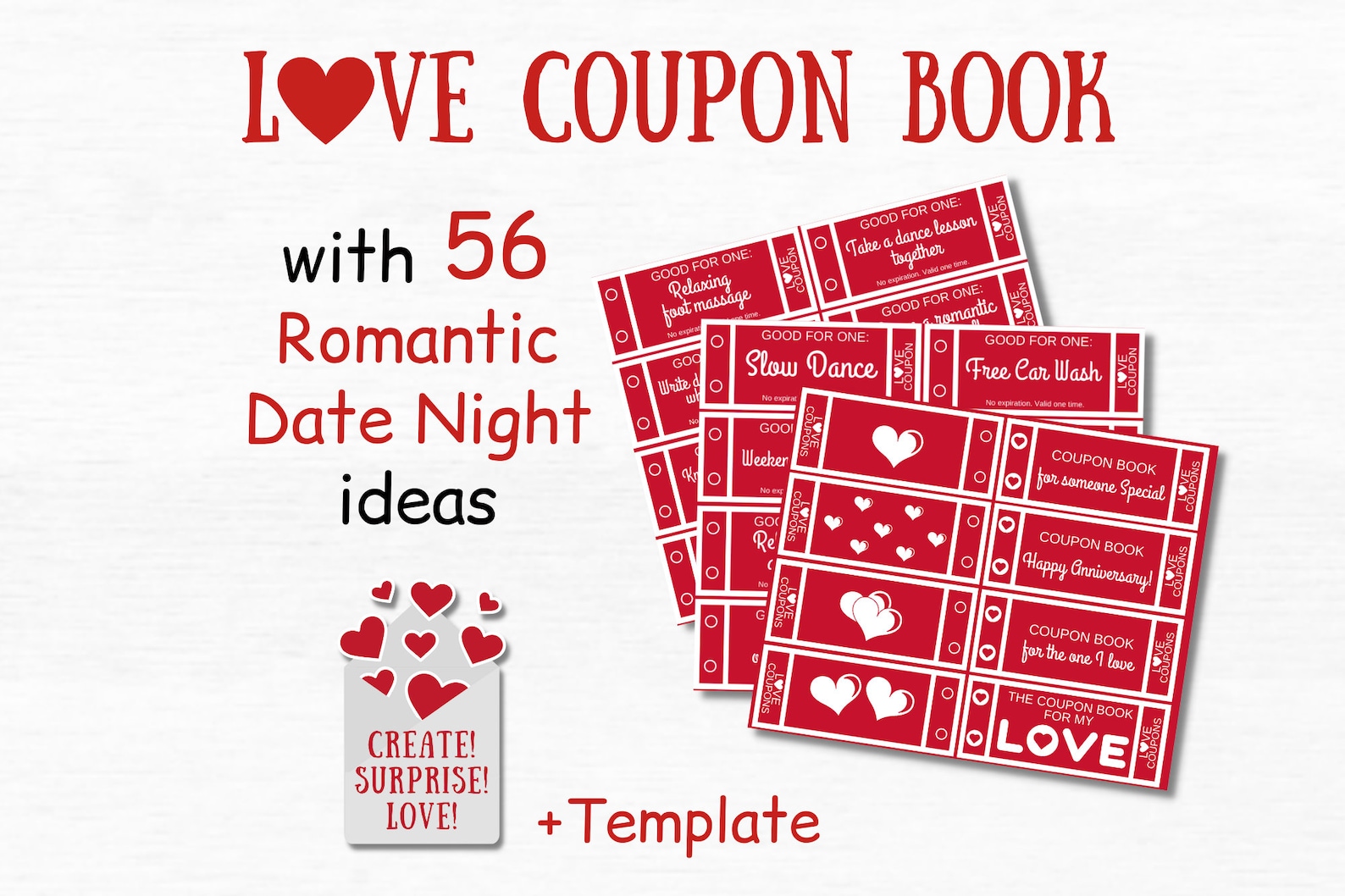 Printable Love Coupons for Him 1st Anniversary Gift for Husband ...