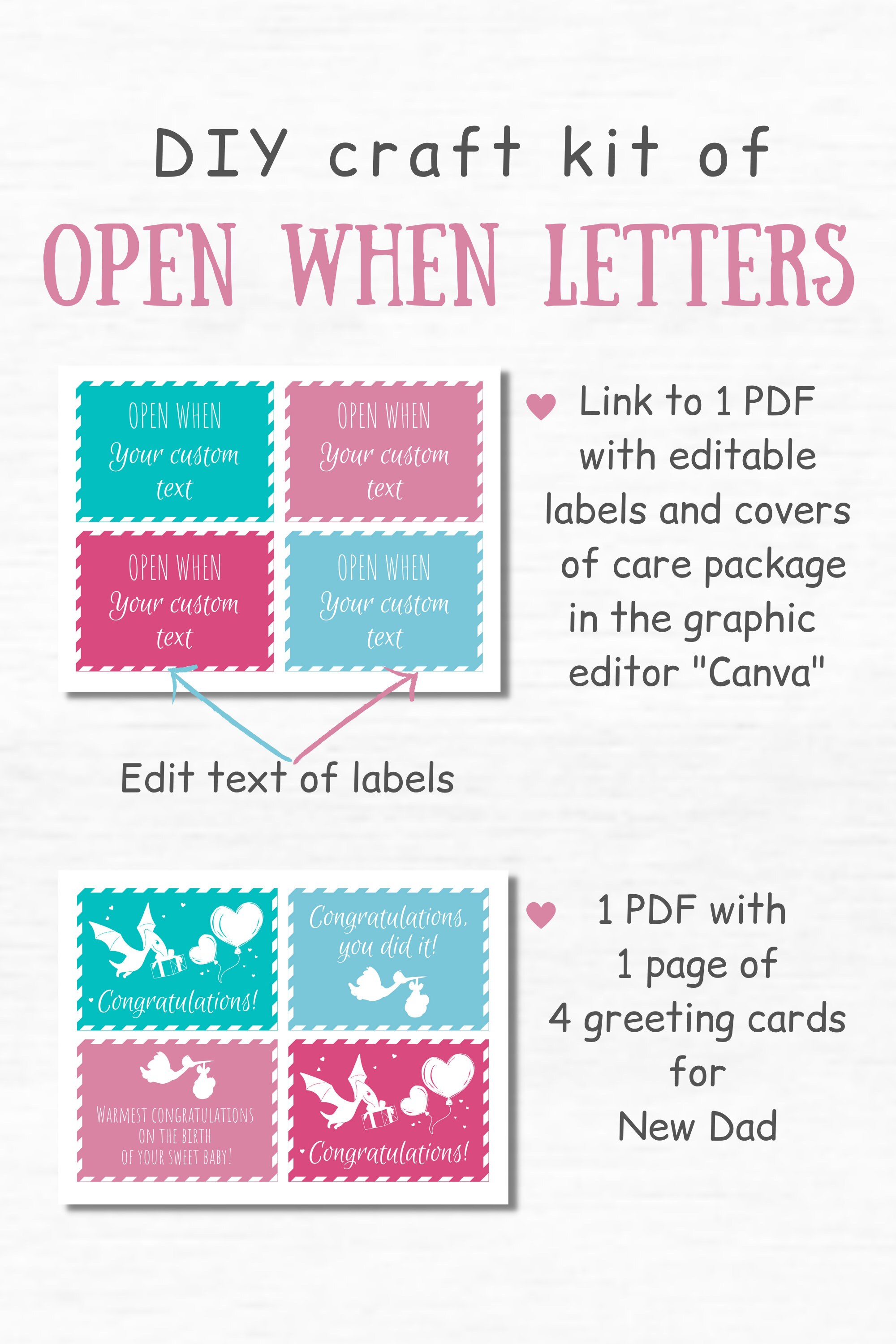 New Dad Gift Open When Letters First Time Dad Gift New Dad Survival Kit ...