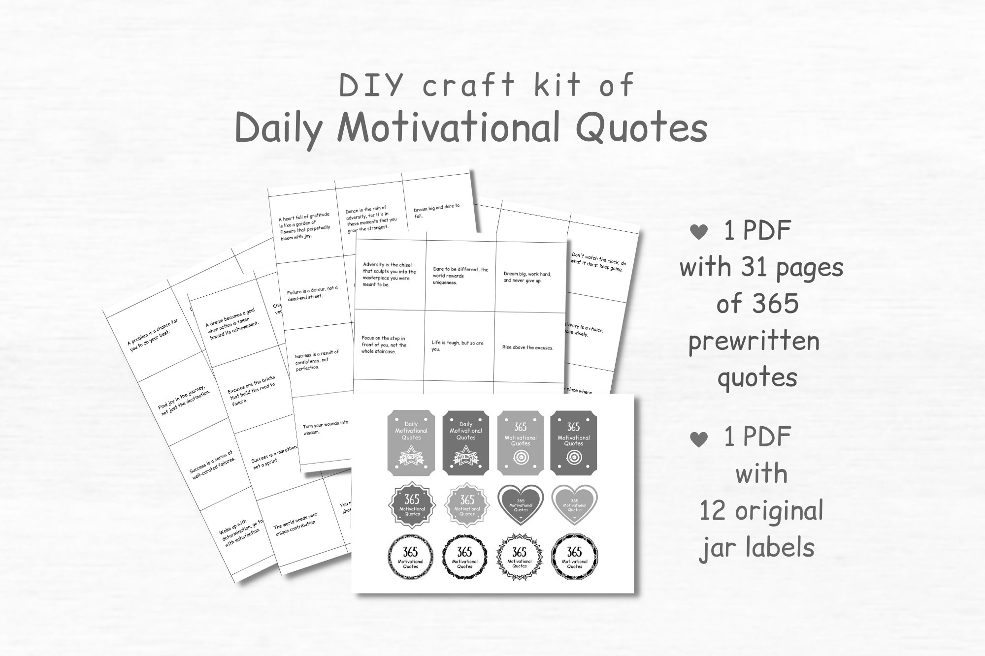 365 Printable Motivational Quotes Daily Inspirational Quotes DIY ...