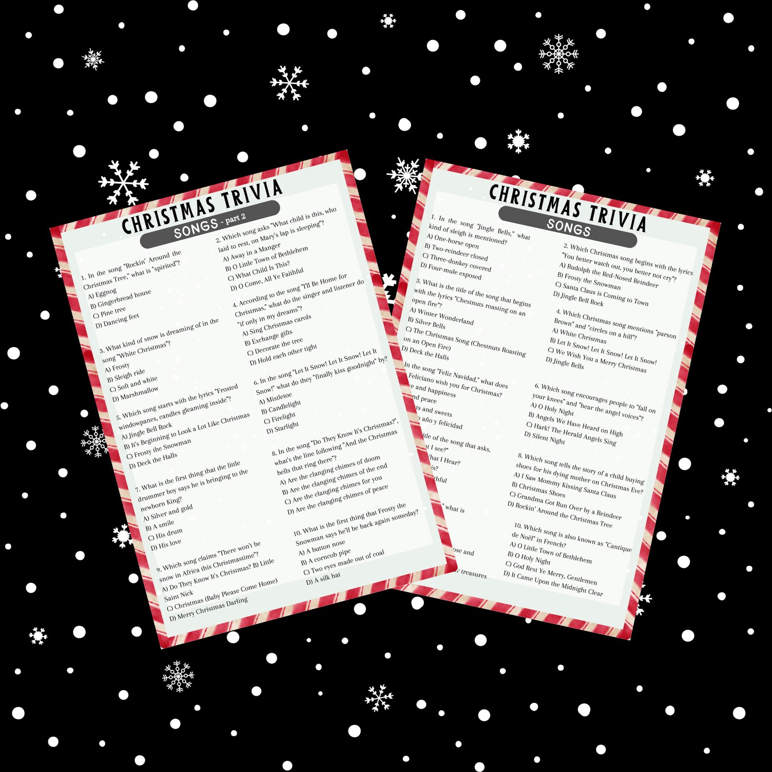 Printable Christmas Trivia Game | Christmas Party Game | Christmas ...