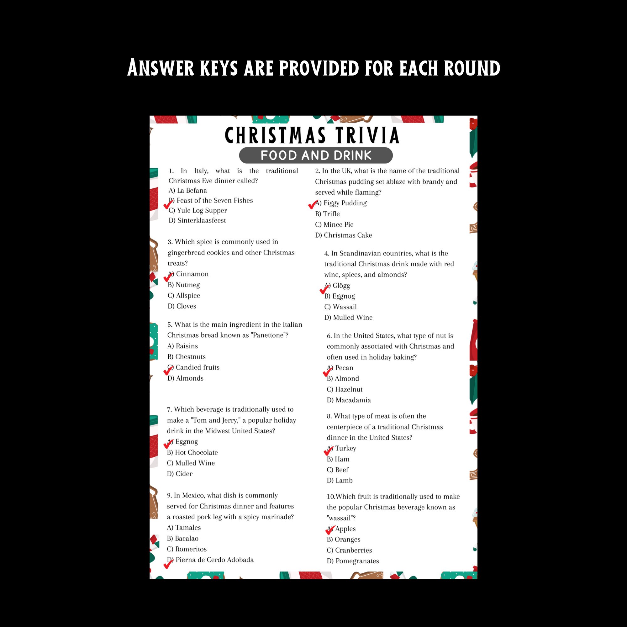 Printable Christmas Trivia Game | Christmas Party Game | Christmas ...