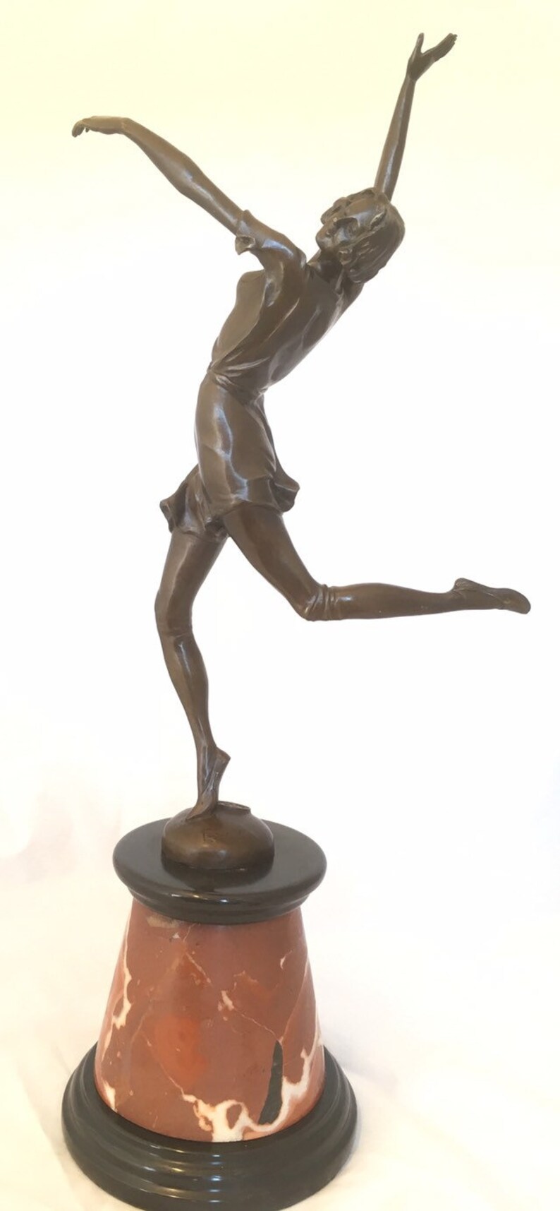 Incredibly elegant hot cast bronze figurine of an Art Deco | Etsy