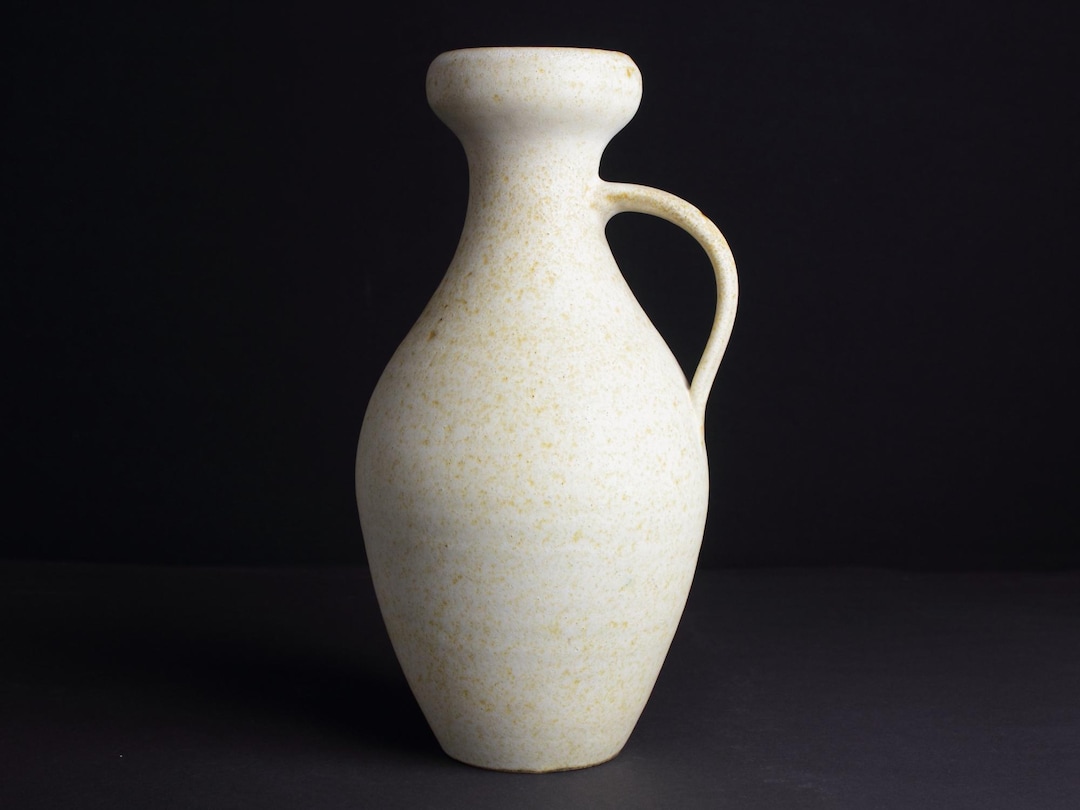 Tal Studio Ceramic Vase, Matt White Yellow Glaze, Signed Studio Pottery ...