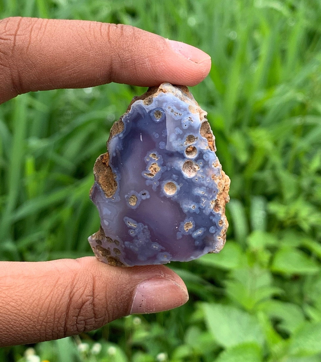 PURPLE CALCEDONY One Side Polished | Rough Stone - Etsy