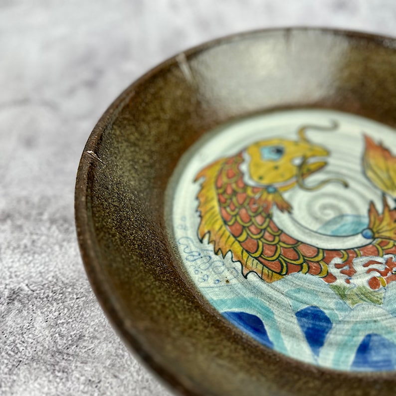 Handmade, Hand Painted Koi Fish Platter - Etsy