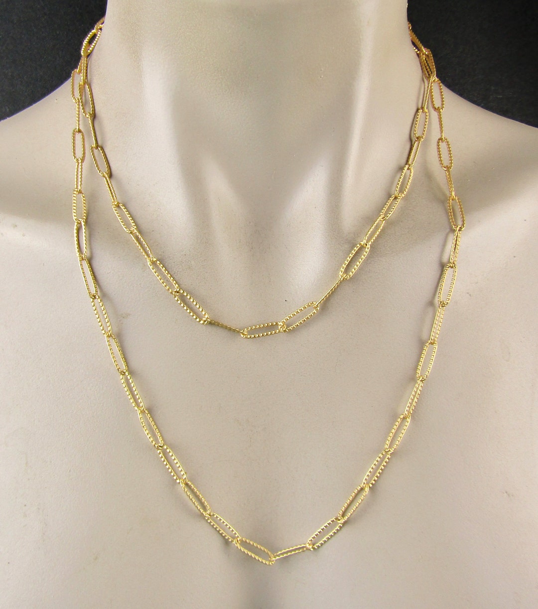 Paperclip Gold Chain Necklace, Choose Your Length 16'' to 30'' With a ...