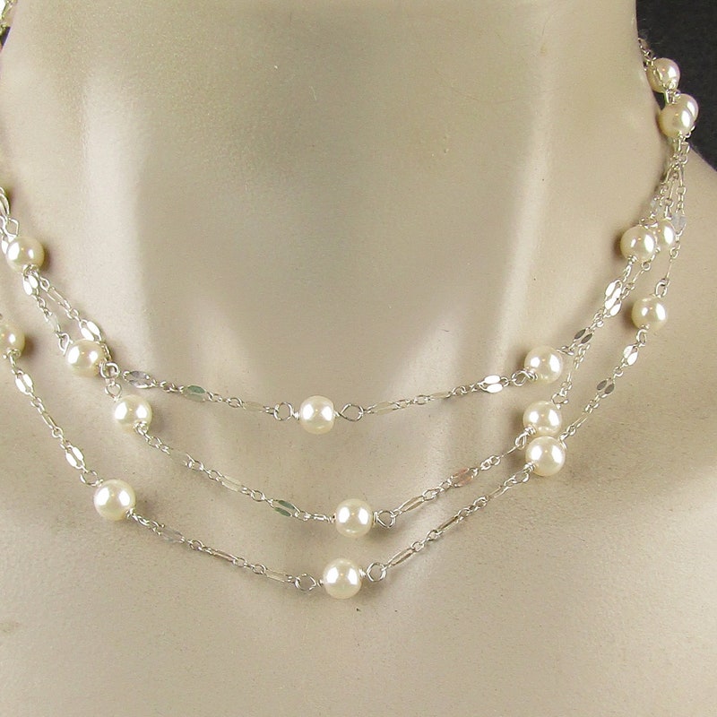 Long Silver Necklace - Etsy