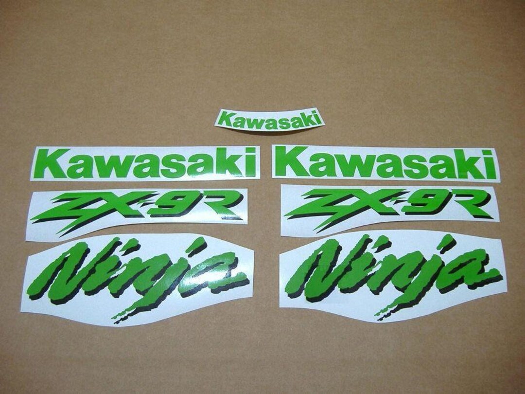 ZX9R Ninja 1996-2002 Custom Lime Green Decals Set Kit Graphics Stickers ...