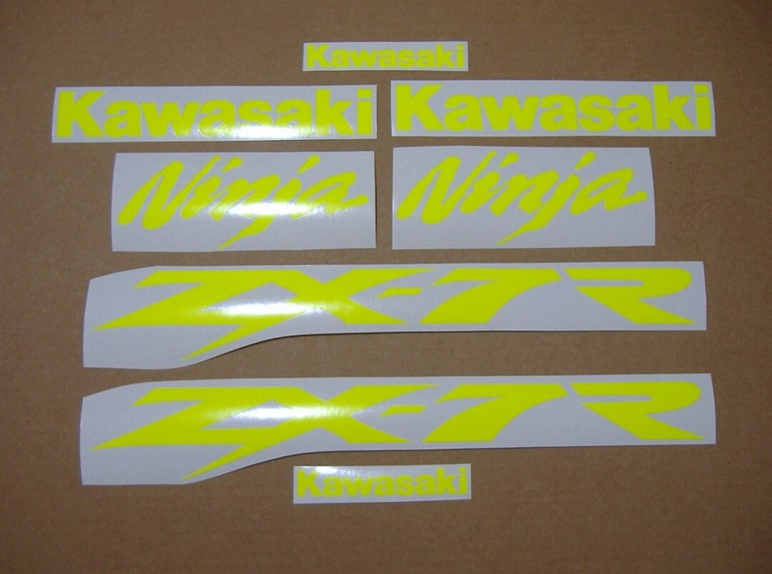 ZX7R Ninja Custom Fluorescent Neon High Visibility Full Stickers Set ...