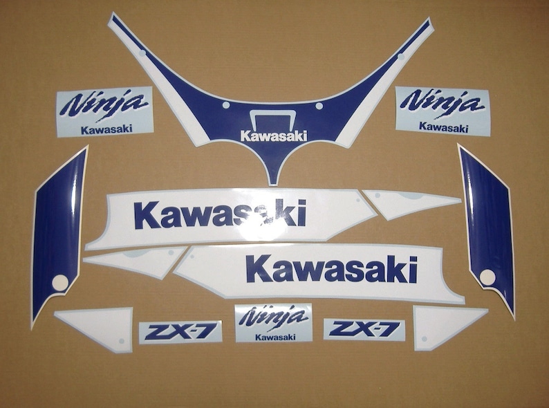 ZXR 750 / ZX-7 H2 1990 Complete Logo Decals Set Kit Restoration ...
