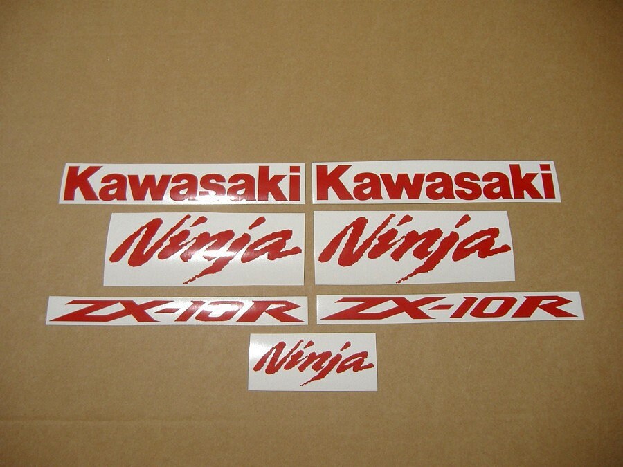 ZX10R or ZX6R Ninja Red Custom Decals Stickers Set Kit Customized ...