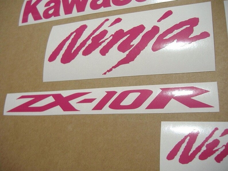 ZX6R or ZX10R Ninja Hot Pink Custom Decals Stickers Kit Set Customized ...