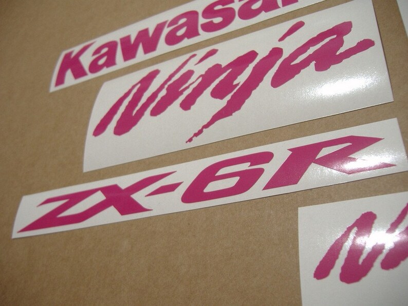 ZX6R or ZX10R Ninja Hot Pink Custom Decals Stickers Kit Set Customized ...