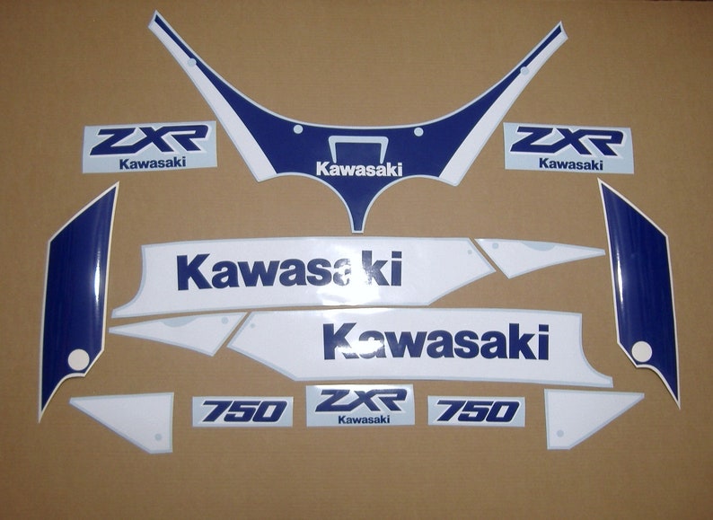 ZXR 750 / ZX-7 H2 1990 Complete Logo Decals Set Kit Restoration ...