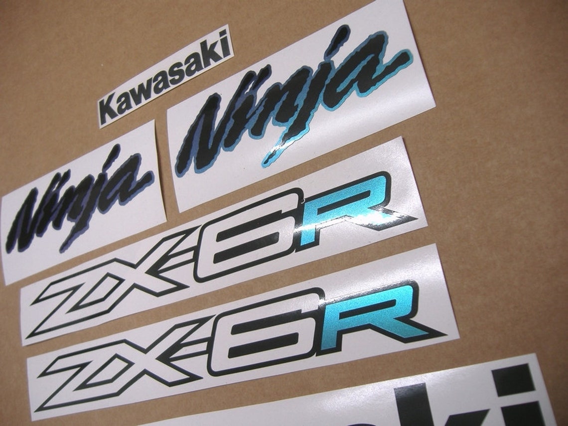 ZX6R 600 2010-2014 Black Chameleon Ninja Full Custom Decals Stickers ...