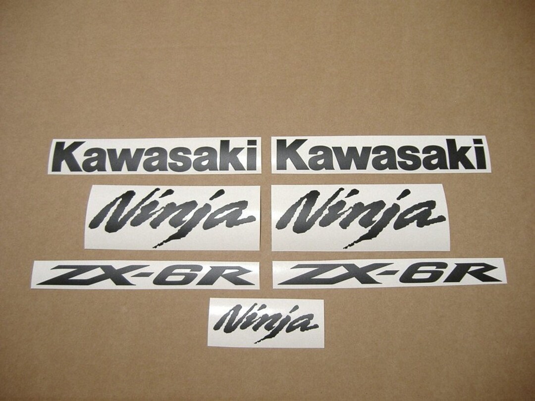 ZX6R or ZX10R Ninja Custom Matte Black Decals Kit Full Stickers Set ...