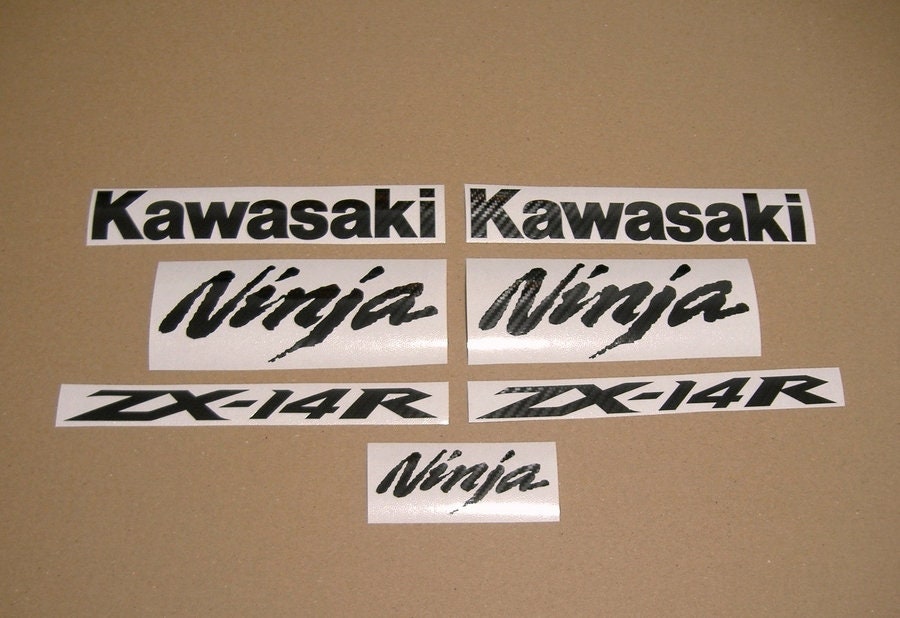 ZX14R ZX1400 Ninja Chrome Red Custom Carbon Purple Decals Stickers Set ...