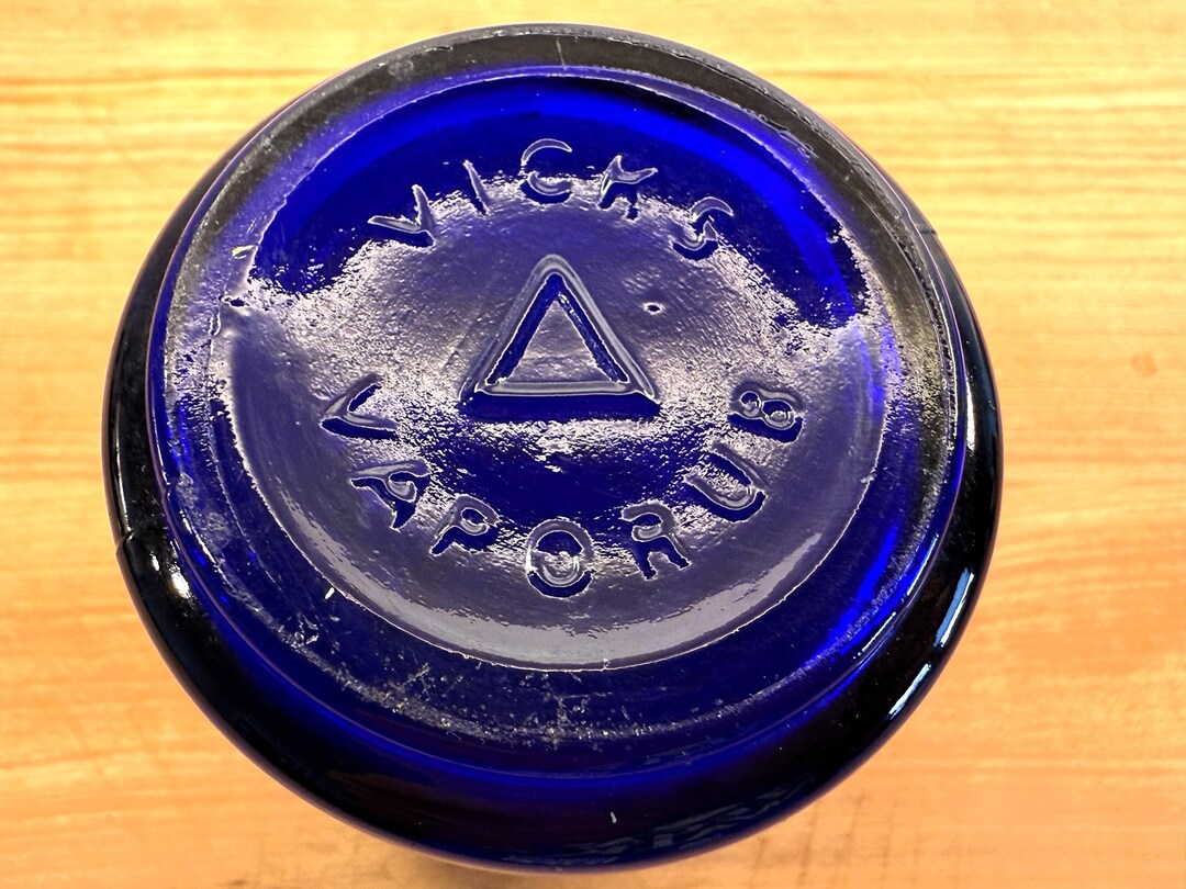 Vintage Cobalt Blue VICKS VAPORUB Ointment Jar - Etsy