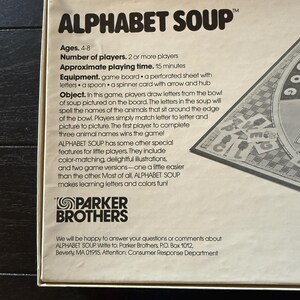 Alphabet Soup - the Letter Matching Game (1981) - COMPLETE - Etsy