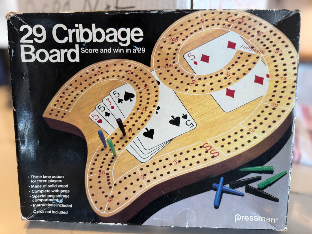 29 CRIBBAGE Board, Wooden Cribbage Game Board - 1983 Pressman Games - Etsy