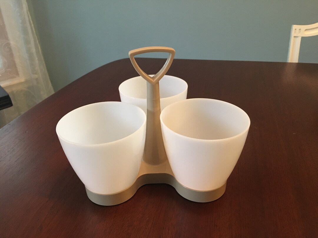 Tupperware 3 Condiment Server Caddy & Bowls 757 Item 1721 - Etsy