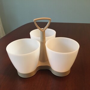 Tupperware 3 Condiment Server Caddy & Bowls 757 Item 1721 - Etsy