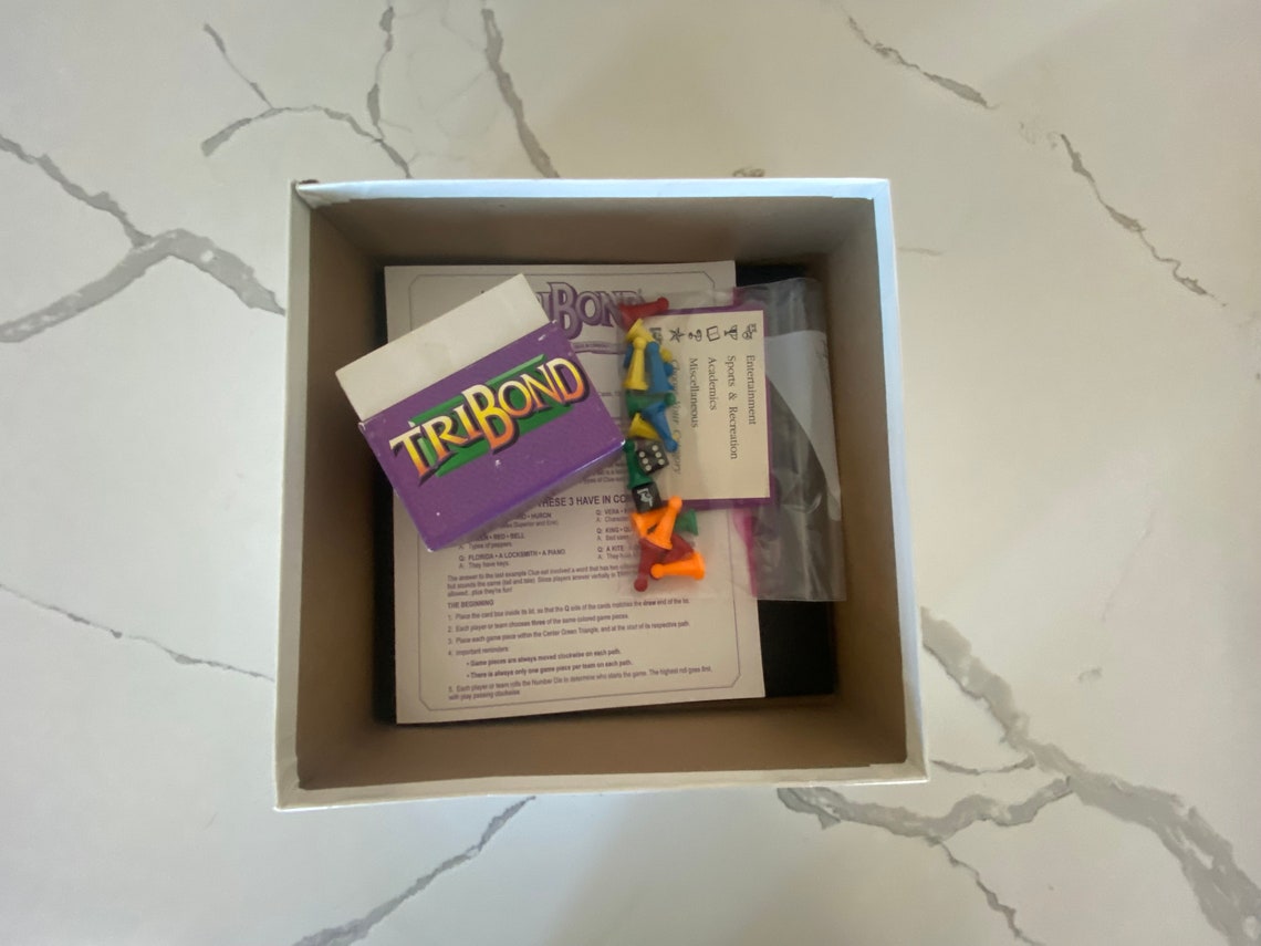 Tribond Board Game 1995 ... What Do These 3 Have in Common - Etsy