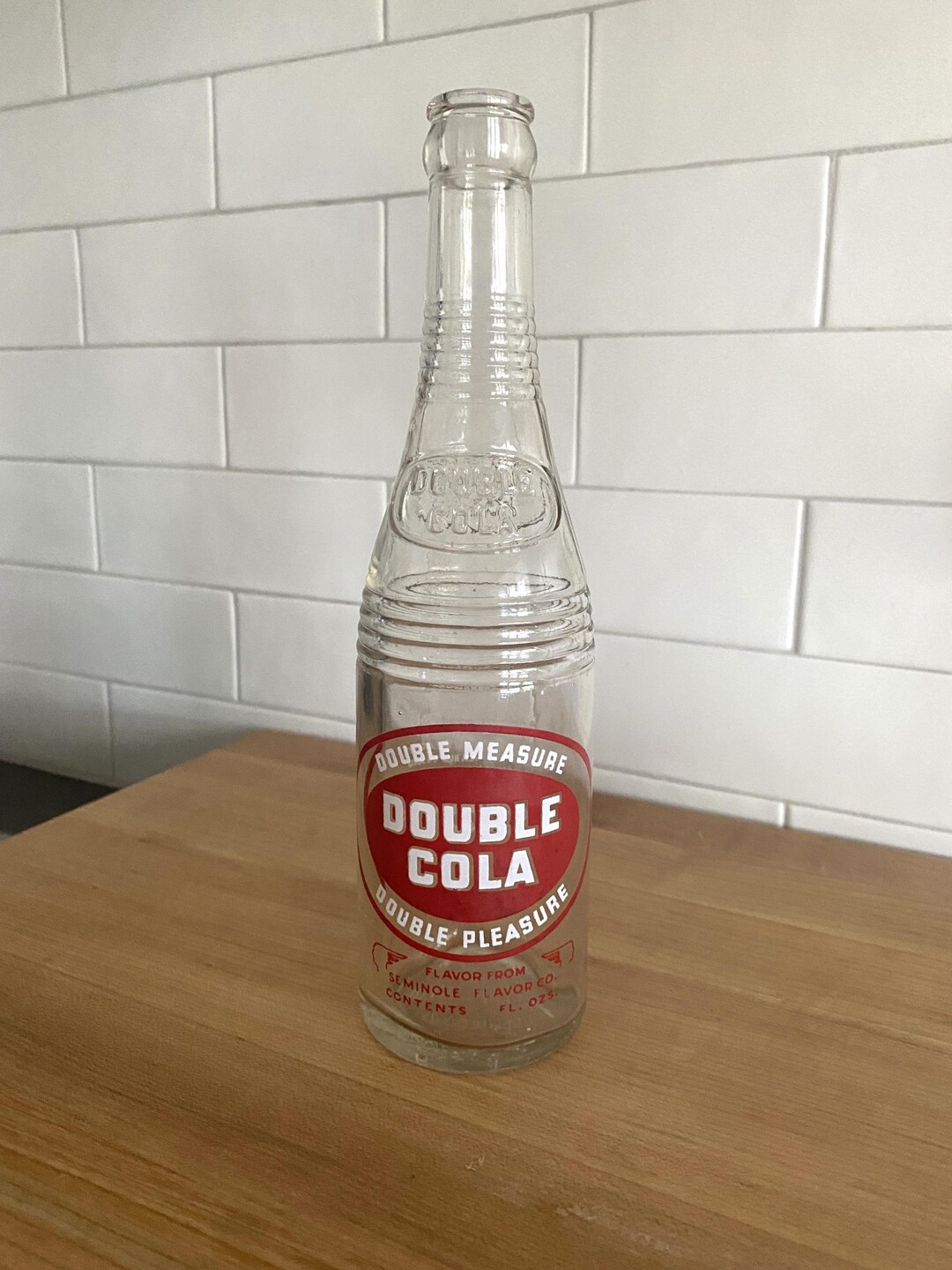 Vintage 1960's DOUBLE COLA Ribbed Glass 12 Oz. Duraglass Soda Bottle ...