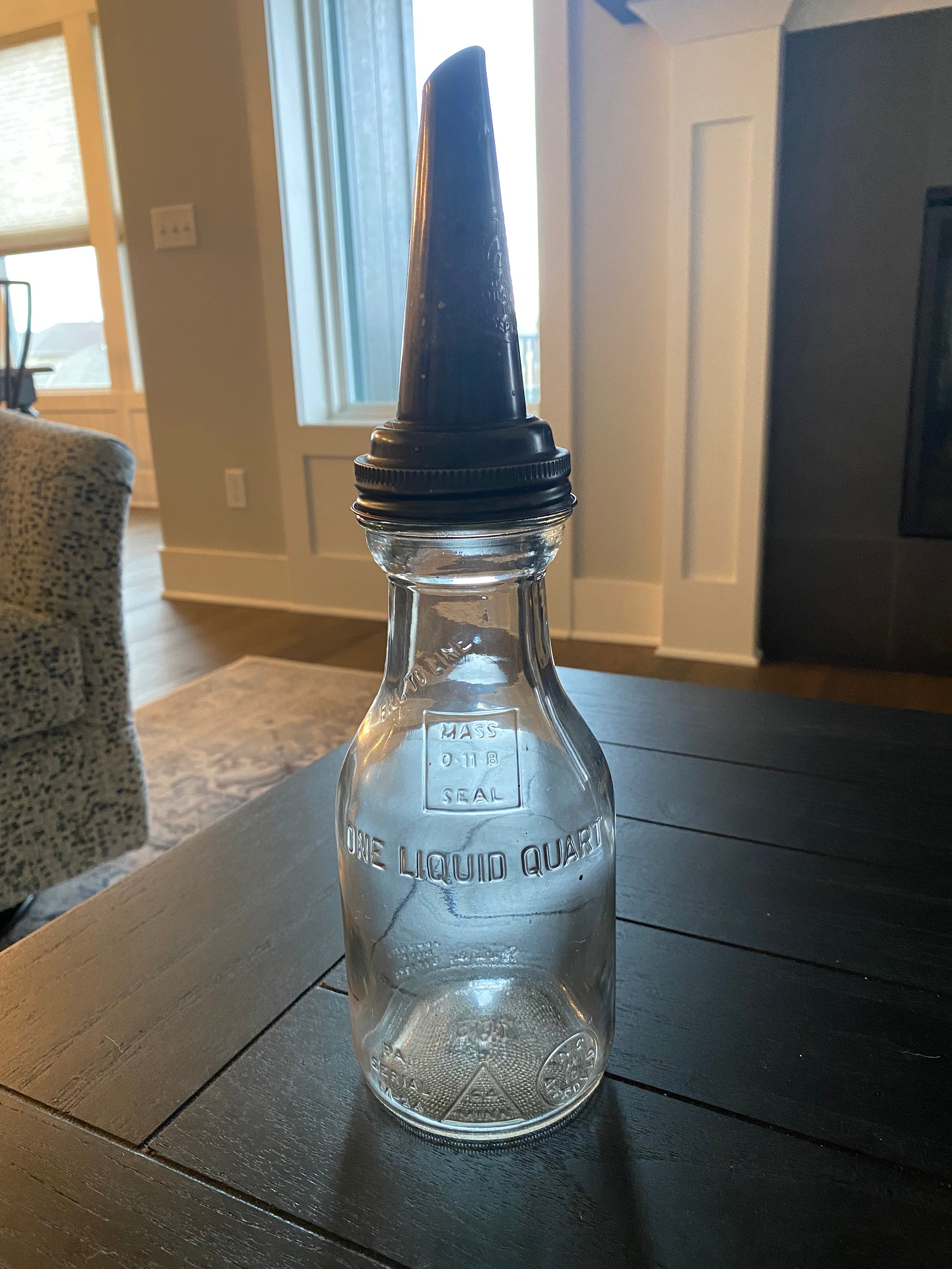 Glass Motor Oil Bottle