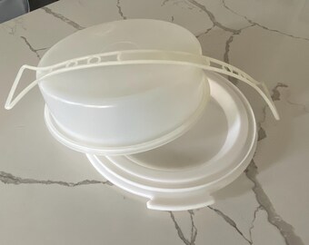 Tupperware Pie Carrier Storage Container Vintage Frosted White - Etsy