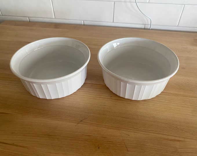 Set of 4 Vintage Corning Ware Pyroceram F-16-B French White Casserole ...