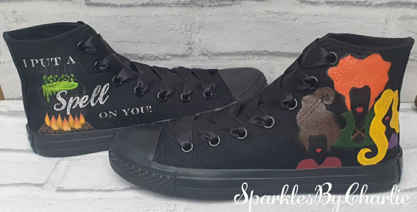 Hocus Pocus Shoes Hocus Pocus Inspired Pumps Black Converse - Etsy UK