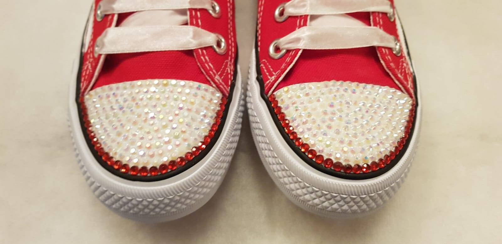 Christmas Shoes, Custom Christmas Trainers, Red High Top Canvas Shoes ...